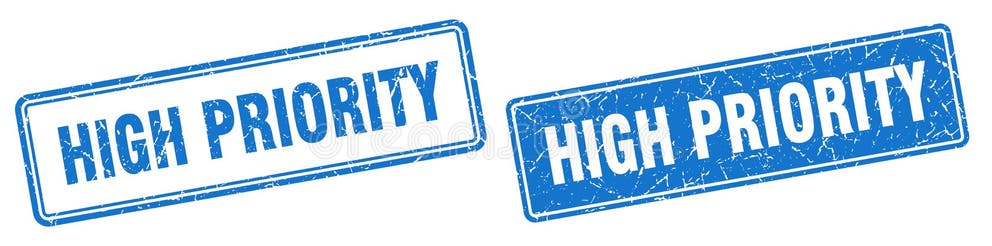 High Priority Stamp Set. High Priority Square Grunge Sign Stock Vector ...