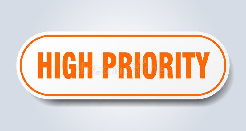 High priority sticker. stock vector. Illustration of vector - 197154469
