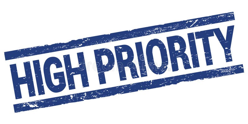 HIGH PRIORITY Text on Blue Rectangle Stamp Sign Stock Illustration ...