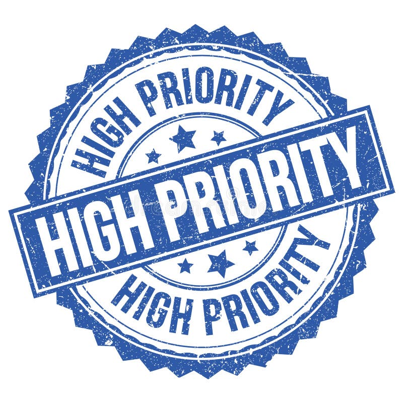 HIGH PRIORITY Text on Red Round Postal Stamp Sign Stock Illustration ...