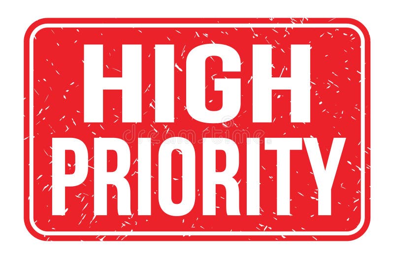 HIGH PRIORITY, Words on Red Rectangle Stamp Sign Stock Illustration ...