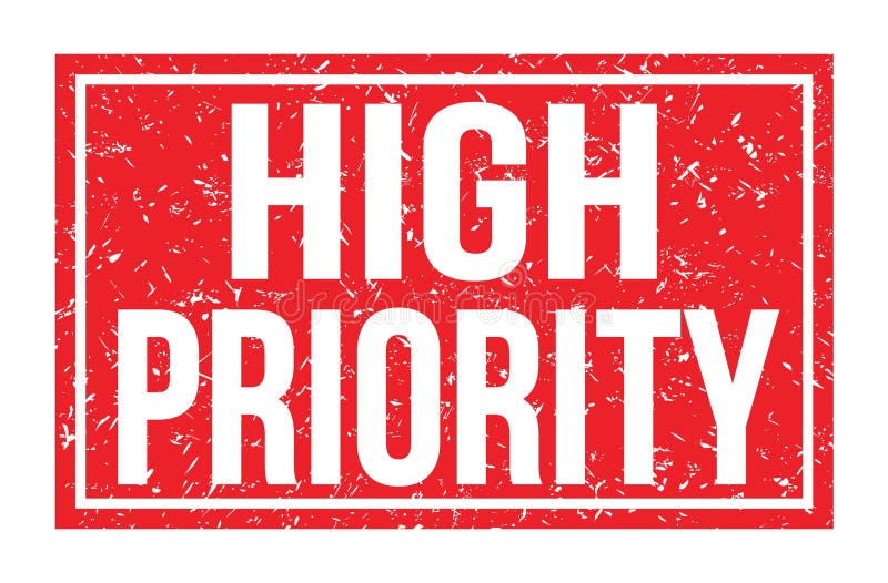 HIGH PRIORITY, Words on Red Rectangle Stamp Sign Stock Illustration ...