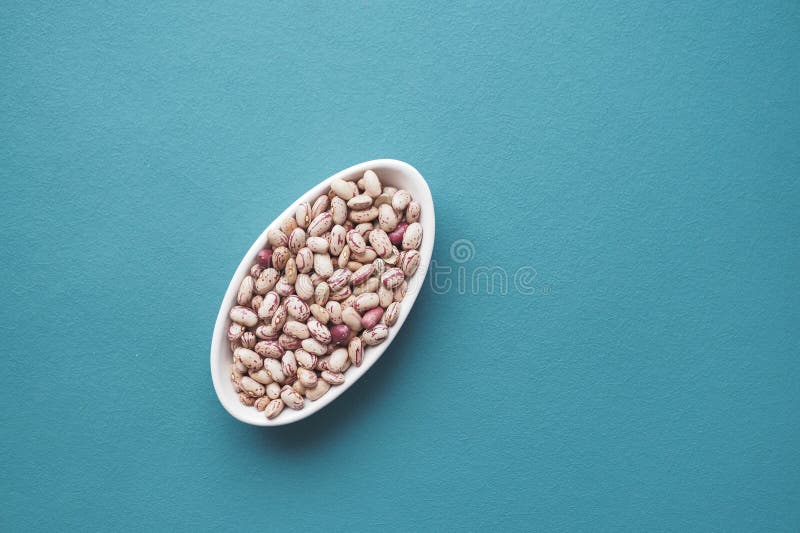 High Protein Beans in a Bowl on Light Blue Background . Stock Image ...
