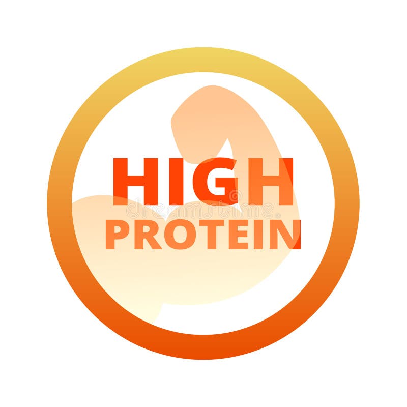 High Protein Shake or Food Label Stock Vector - Illustration of logo ...