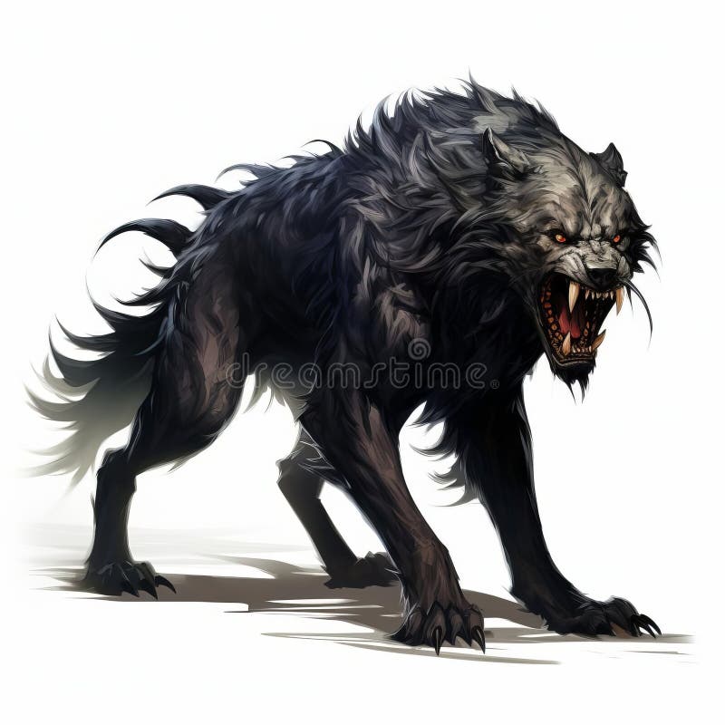 High-quality 2d Illustration of a Full Body Barghest Isolated Stock ...