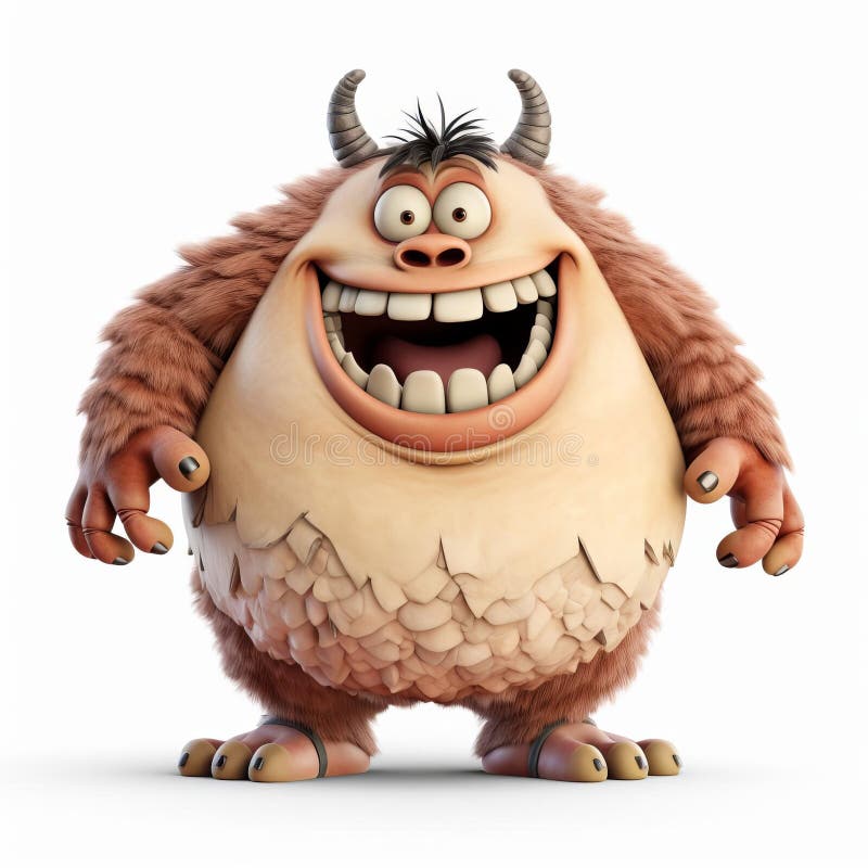 High-quality 3d Fat Monster Full Body Isolated Background Image Stock ...