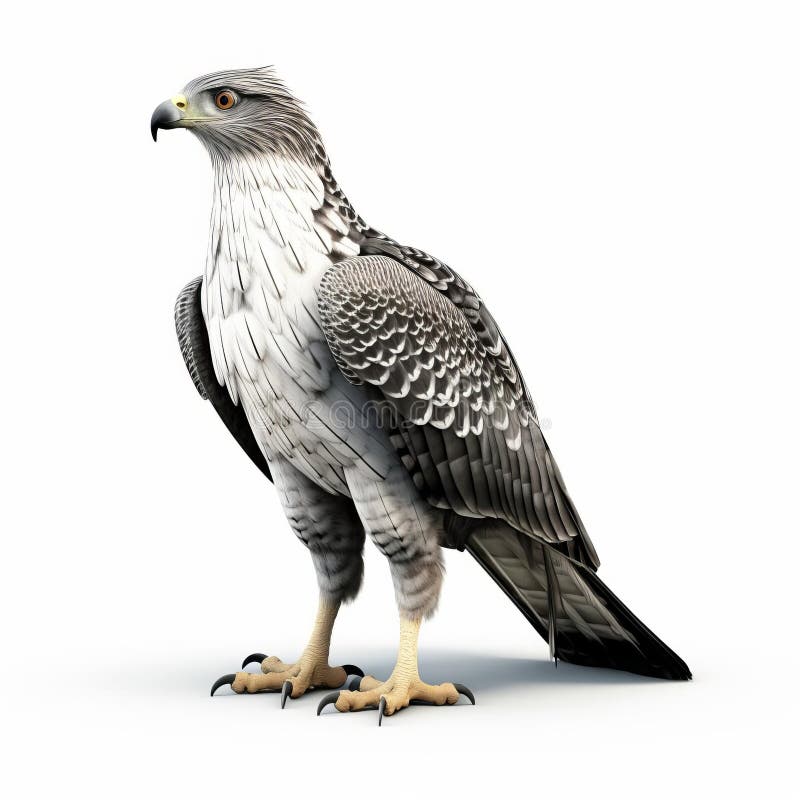 High-quality 3d Pale-bellied Hawk-eagle Isolated on White Background ...