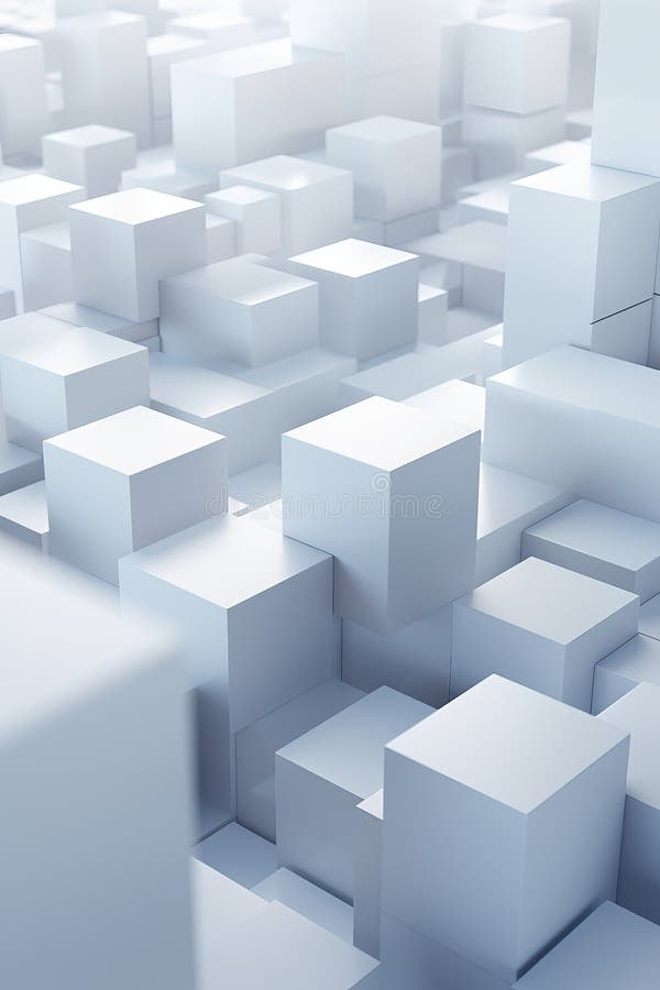 High Quality Abstract Minimalist 3d Grey Cube Background with Geometric ...