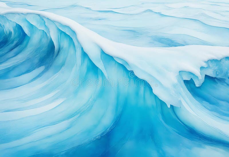 A High Quality Abstract Painting of Blue Ice Waves Stock Illustration ...