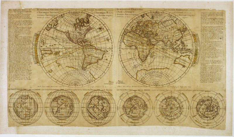 1846 Map World in Hemispheres Stock Illustration - Illustration of ...