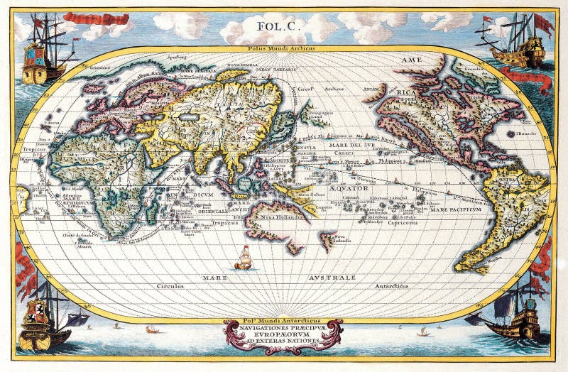 High-Quality Antique Map stock illustration. Illustration of geography ...