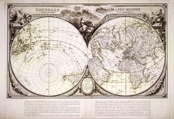 High Quality Antique World Map - 1760 Stock Image - Image of poster ...