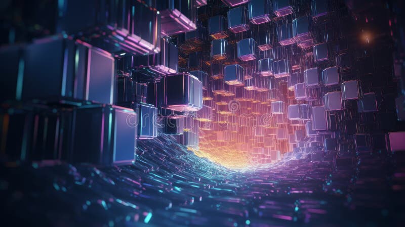 High Quality of Big Data Concept Digital Data Flow Transferring ...