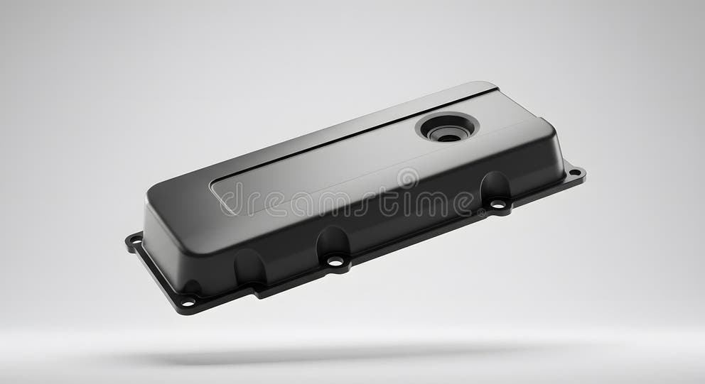High-Quality Black Automotive Valve Cover 3D Render, Precision ...