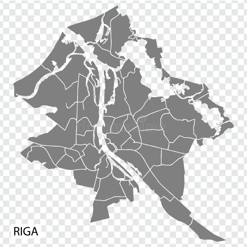 High Quality Blank Map Riga is a Capital of Latvia, with Borders of the ...