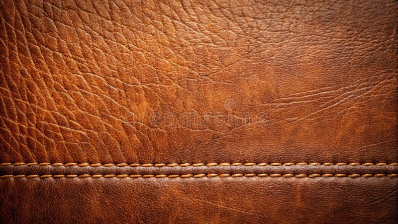 High-quality Brown Leather Texture with a Subtle Stitch Detail ...
