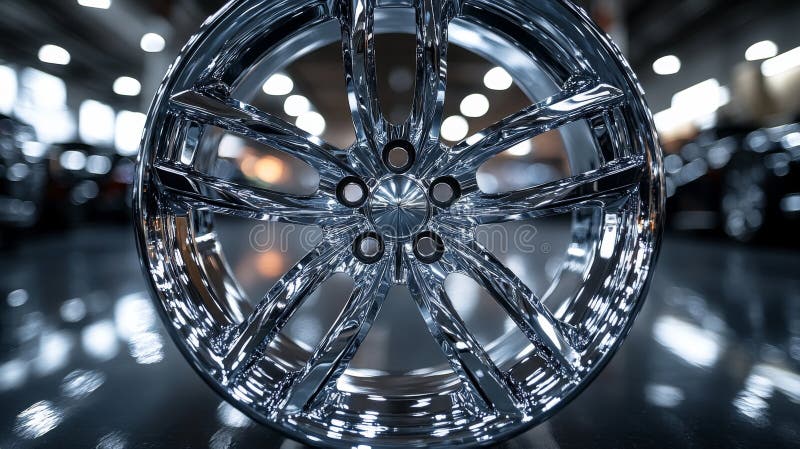 High-quality Chrome Wheel Display Showcasing Precision Engineering in a ...