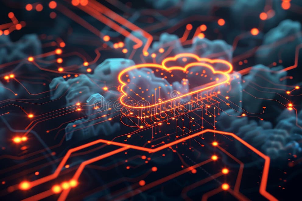 High Quality Cloud Computing Network Data Storage Technology Service Diagram Concept Stock ...