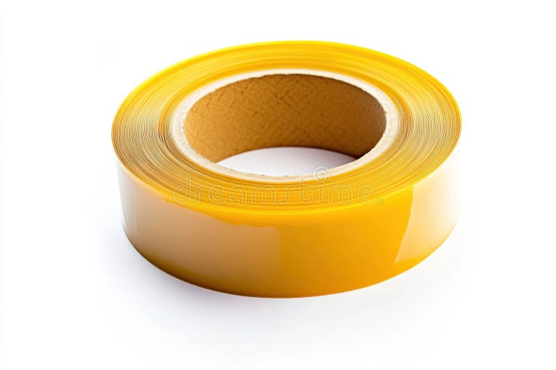 High Quality Construction Tape Roll on a Clean White Background with ...