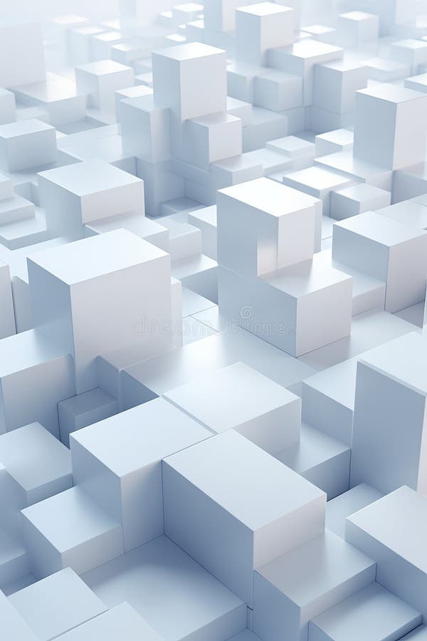 High Quality 3d Abstract White Grey Cube Background with Minimalist ...