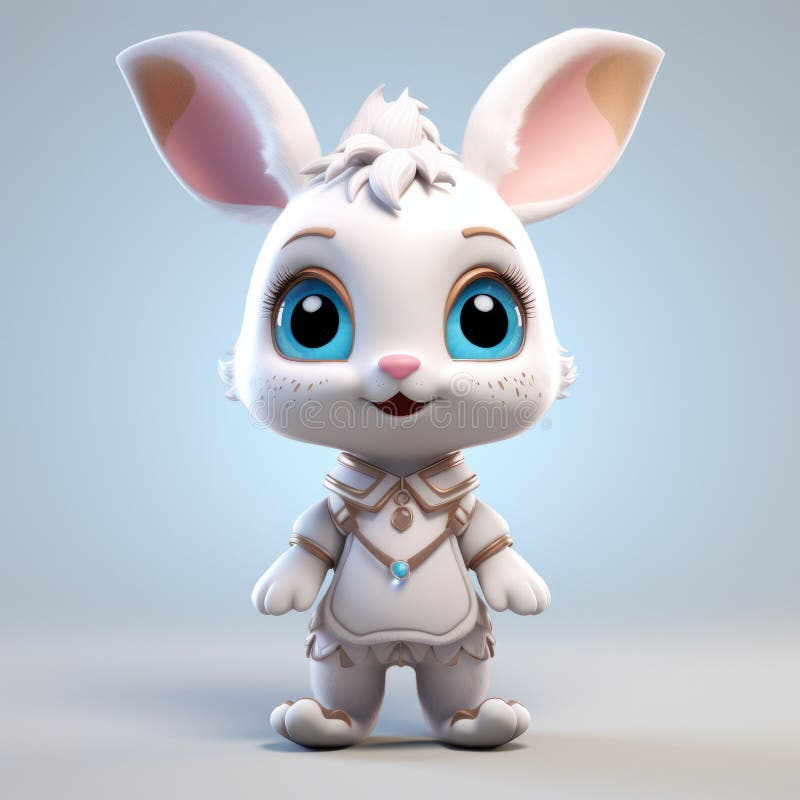 High-quality 3d Bunny Model with Unreal Engine Style Stock Illustration ...
