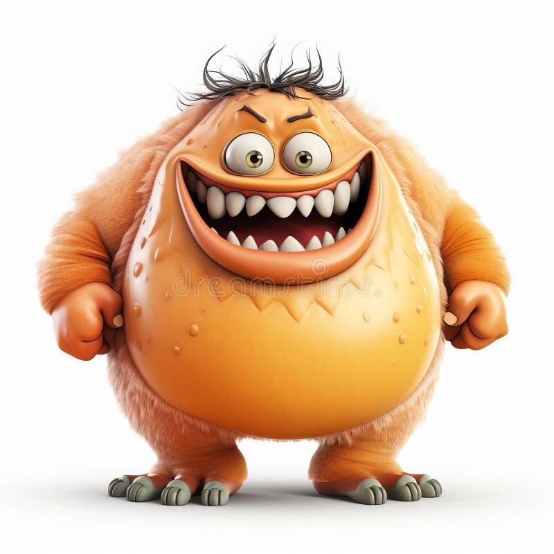 High-quality 3d Fat Monster Full Body Isolated Image Stock Illustration ...