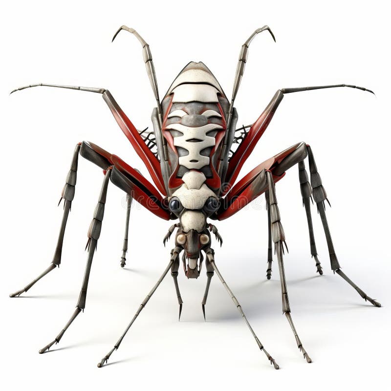 High-quality 3d Model of Assassin Bug on White Background Stock ...