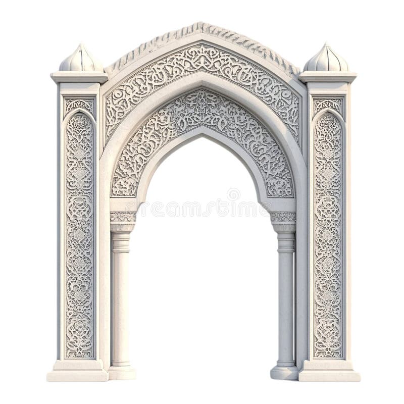 Elegant Islamic Archway Architectural Design 3D Model Art Gate Stone ...
