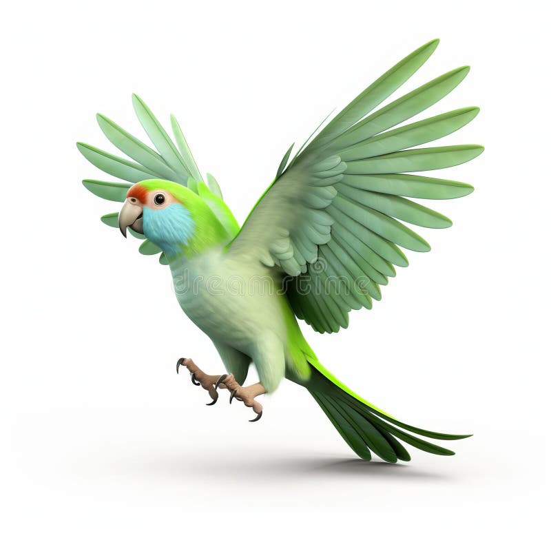 High-quality 3d Quaker Parrot Isolated on White Background Stock ...