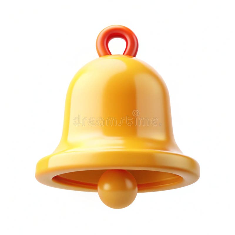 Bell Notifications 3D Icon Isolated on White Background Stock ...