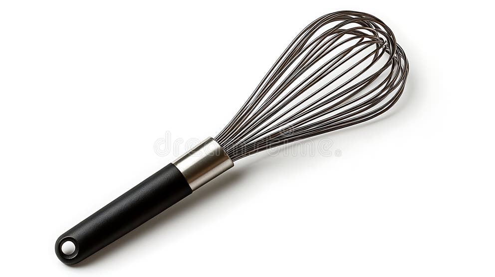 3D Render of Black Plastic Whisk on White Background Stock Illustration ...