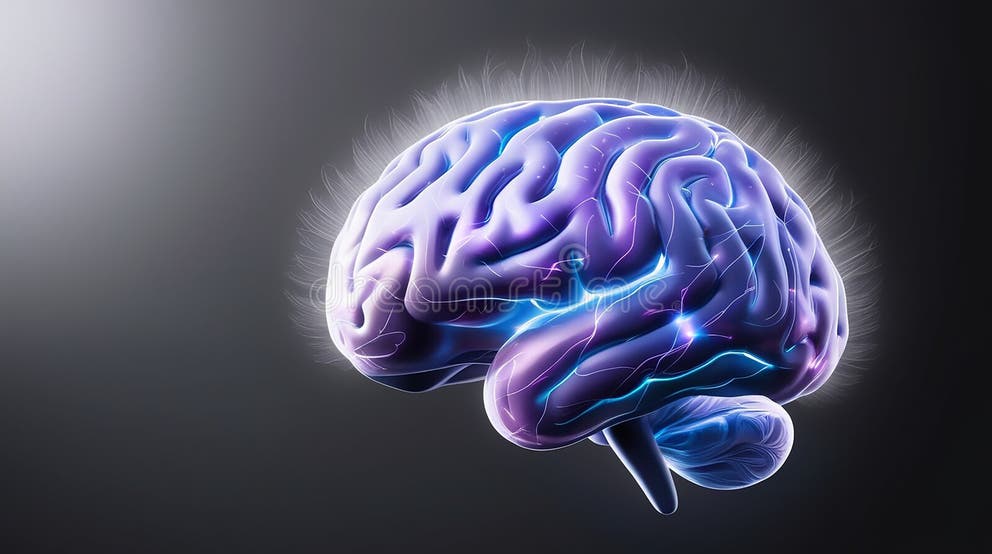 High-Resolution 3D Render of the Human Brain: Detailed Visualization of ...