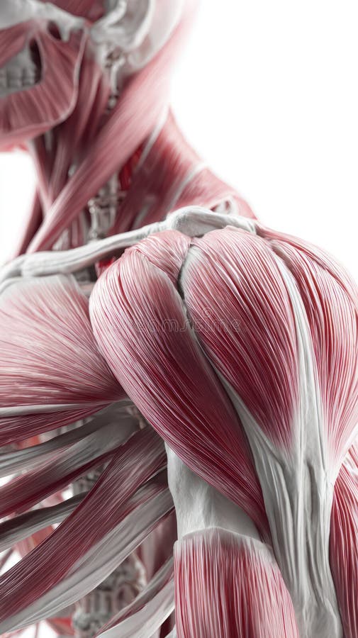 High-quality 3D Render of Human Back Anatomy, Focus on Shoulder Blades ...