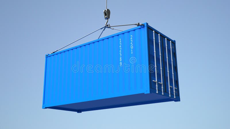 High Quality 3D Render Shipping Container during Transport Stock Photo ...