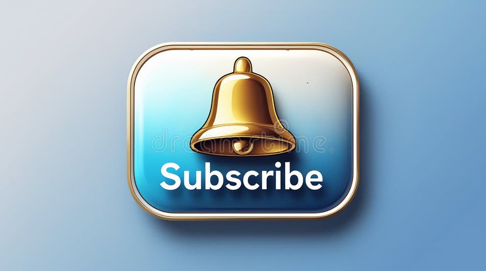 Modern Gold Subscribe Button with Bell Icon Stock Illustration ...