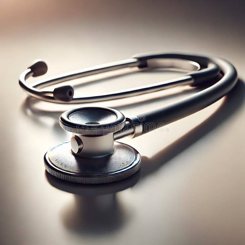 3d Rendered Stethoscope with First Aid Cross Stock Illustration ...