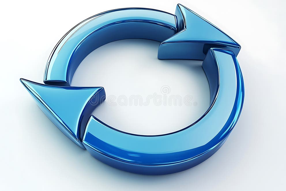 High-quality 3D Rendering of a Continuous Process Icon with Looped ...