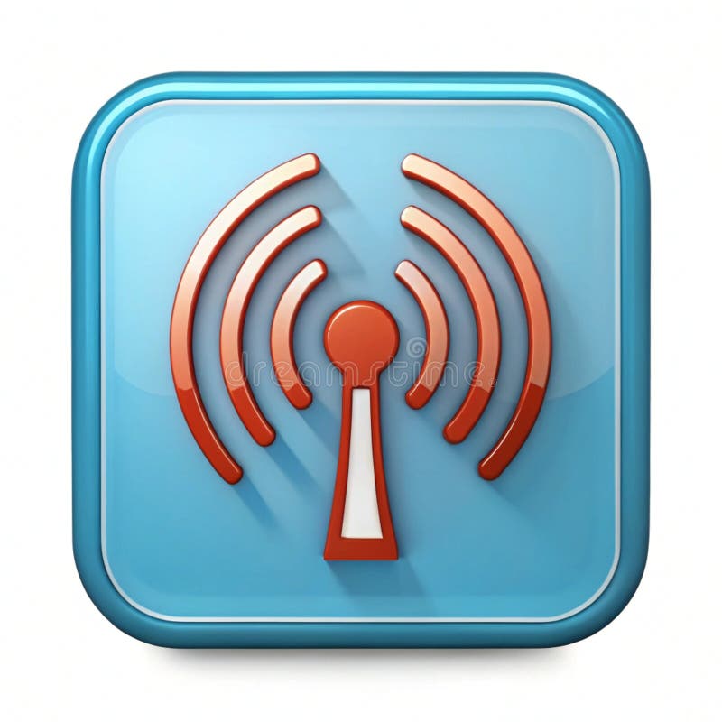 High-Quality 3D Signal Logo Icon in Blue Button Format Featuring ...