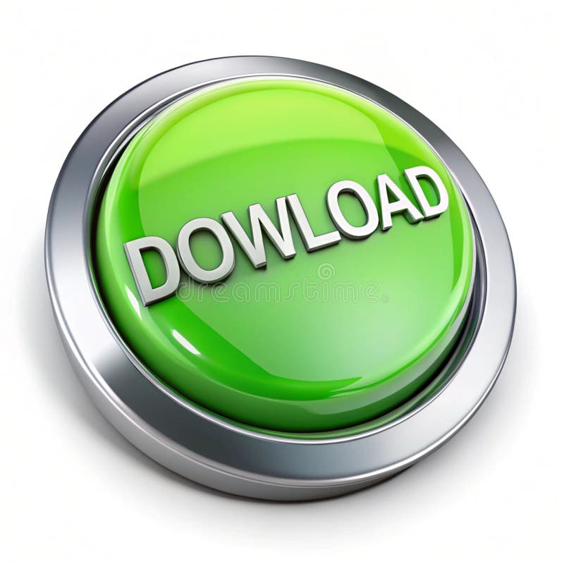 3D Style Download Button with Realistic Shadows Stock Illustration ...