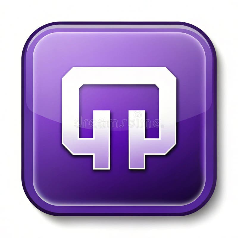 High-Quality 3D Twitch Logo Icon in Purple Button Format Featuring Chat ...