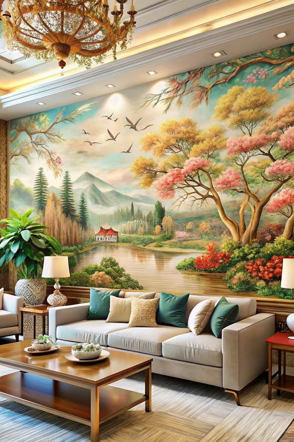 3D Wallpaper Background, High Quality Rendering Decorative Mural Wall ...
