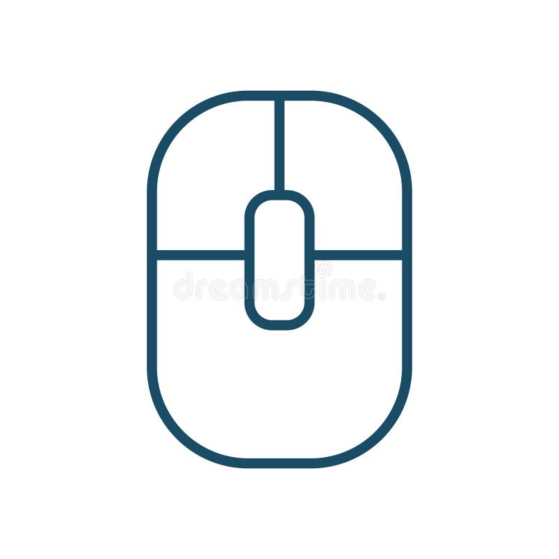 High Quality Dark Blue Outlined Computer Mouse Icon Stock Illustration ...