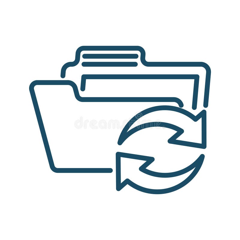 Refresh Folder Icon on White Stock Vector - Illustration of restart ...