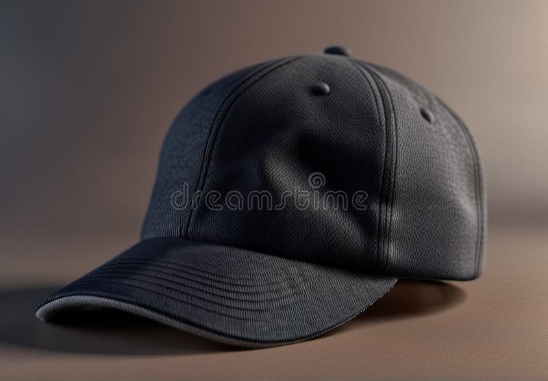 High-Quality Detailed Render of a Classic Black Baseball Cap Mockup on ...