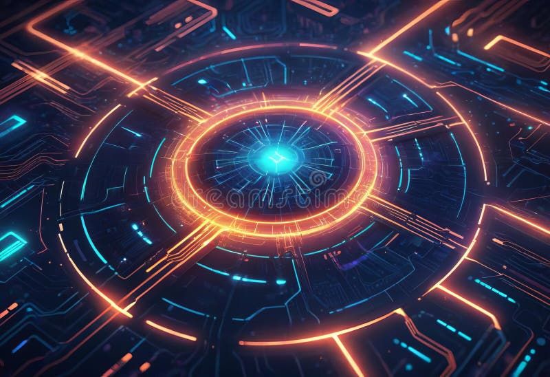 A High Quality Digital Illustration of an Abstract Technology ...