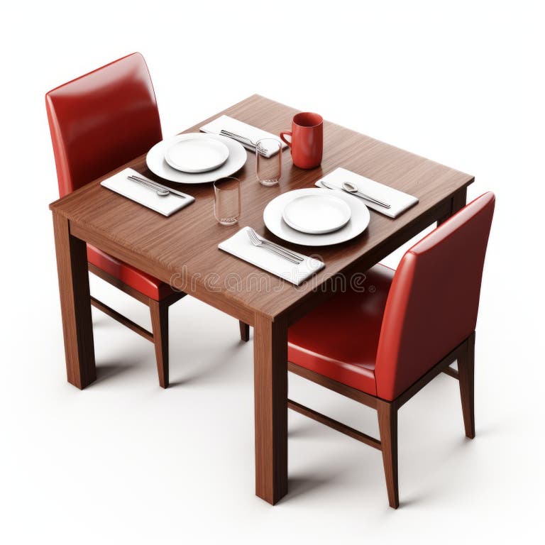 High-quality Dining Set on White Background, High Resolution Image ...