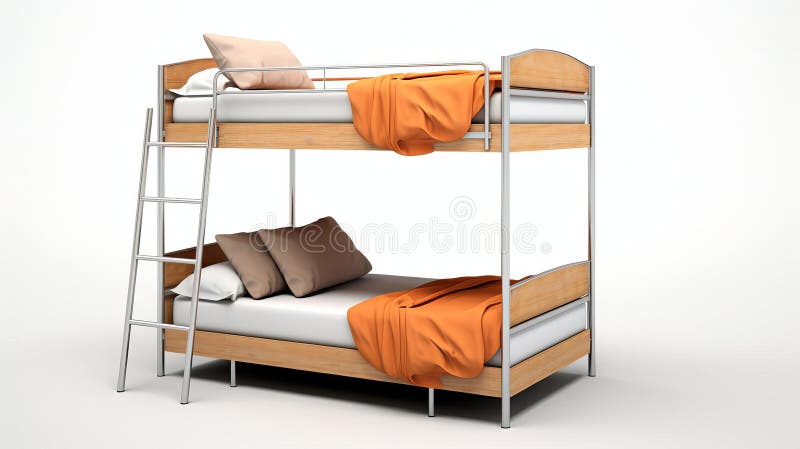 High-quality Dormitory Bed Isolated on White Background Image Stock ...