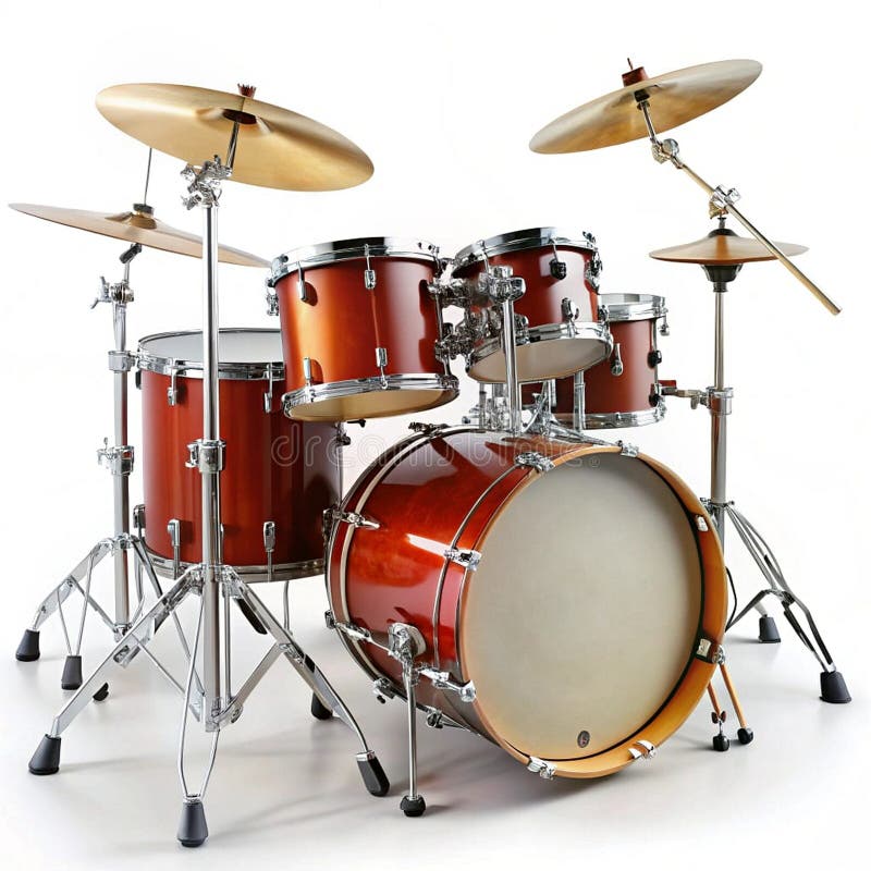Classic Drum Set with Cymbals Stock Illustration - Illustration of ...