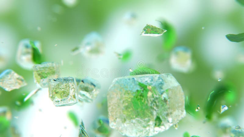 Exploding ice cubes in 4K stock footage. Video of closeup - 187199734