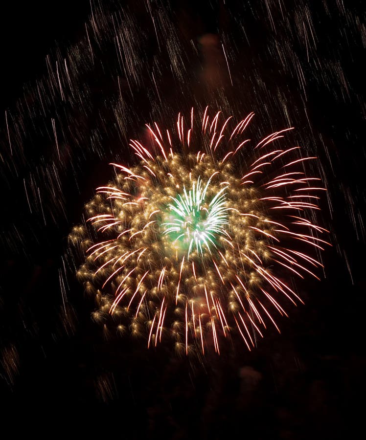 High Quality Firework Over Night Sky Long Exposure Stock Photo - Image ...